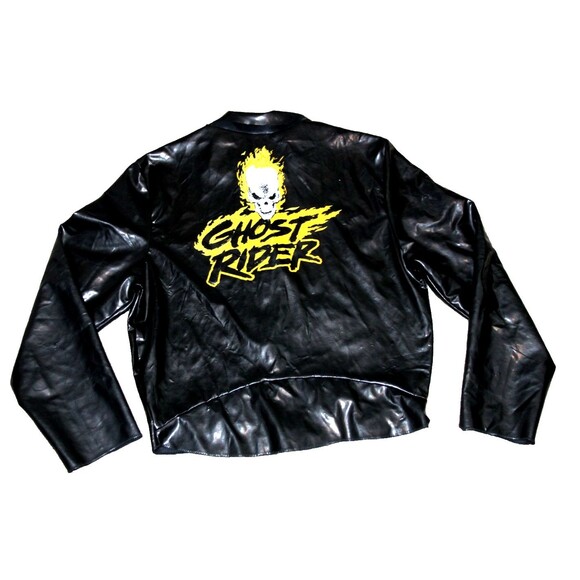 Marvel | Jackets & Coats | Marvel Ghost Rider Blk Jacket Costume Skull ...
